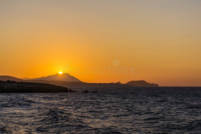 Beautiful Sunset at the Island of Milos. Stock Image - Image of ...