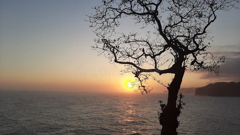 Beautiful Sunset in Kesirat Beach, Indonesian Stock Image - Image of ...