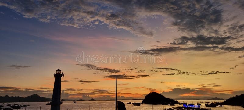 Beautiful Sunset at Labuan Bajo, Water Front View. Editorial Image ...