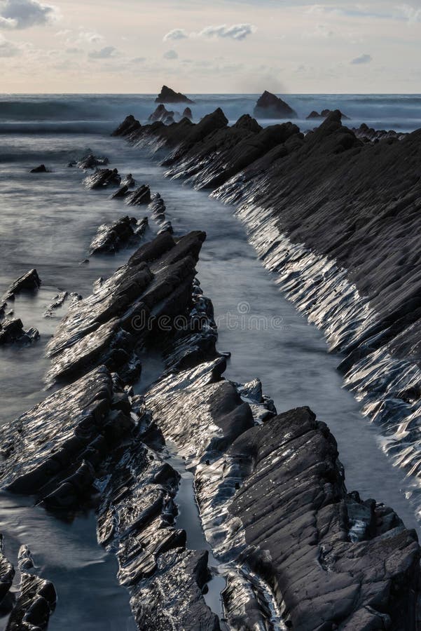 Beautiful Sunset Landscape Image of Welcome Mouth Beach in Devon ...
