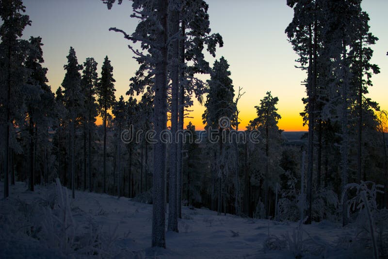 Beautiful Sunset in Levi in Finnish Lapland Stock Image - Image of lapland, nature: 266225613