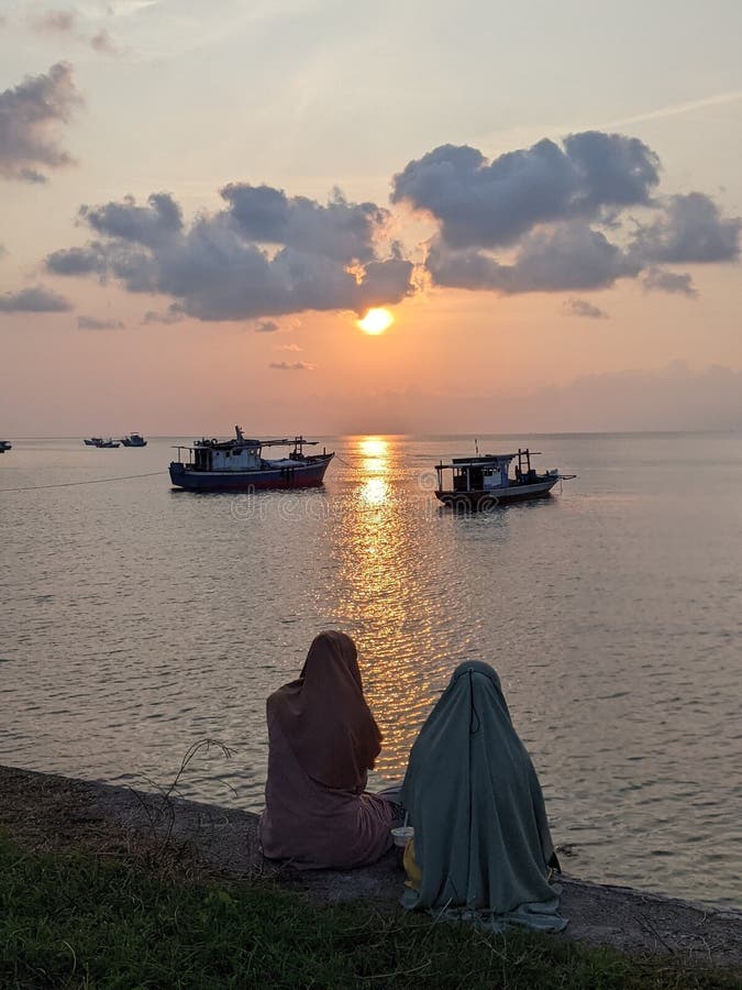 Beautiful Sunset in Masohi City Stock Photo - Image of sunset, city ...