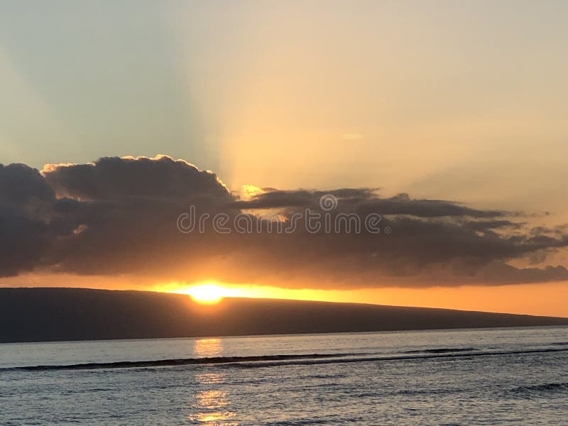 Beautiful sunset in Maui! stock photo. Image of kongbecause - 143952508