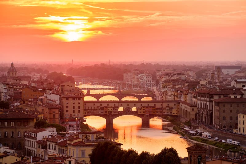 Sunset At Medieval Town Of Rovinj, Colorful With Houses And Church ...