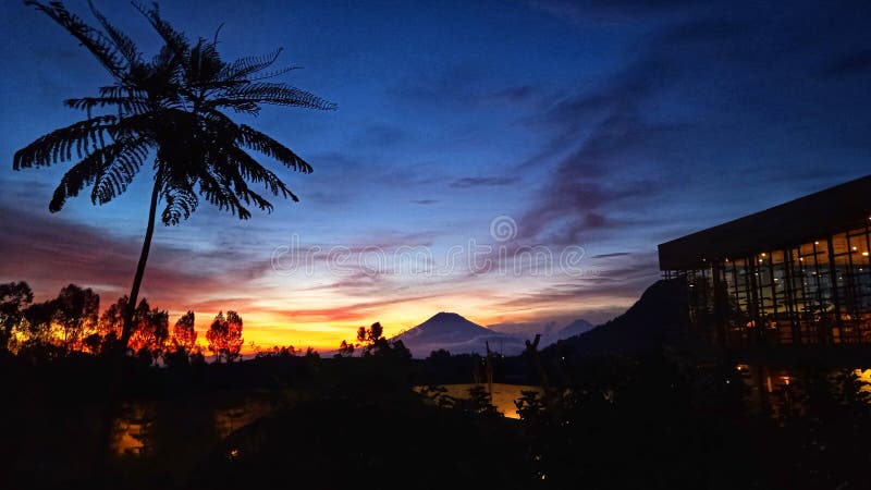 Beautiful Sunset in Merbabu Mountain Stock Photo - Image of beautiful ...