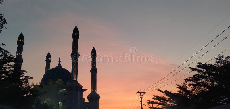 Beautiful Sunset and Mosque To Pray for Amazing Earth in Java Indonesia ...
