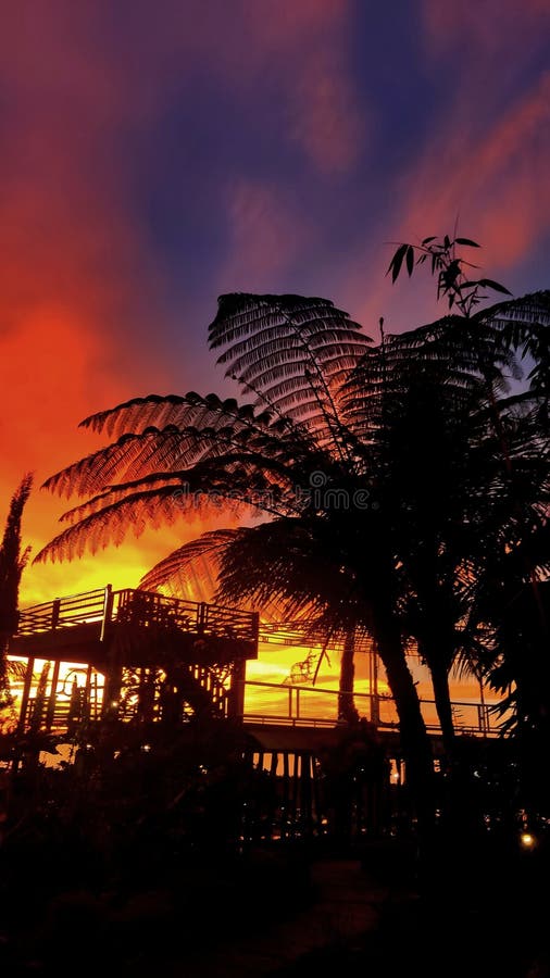 Beautiful Sunset in the Mountains of Central Java Indonesia Stock Image ...