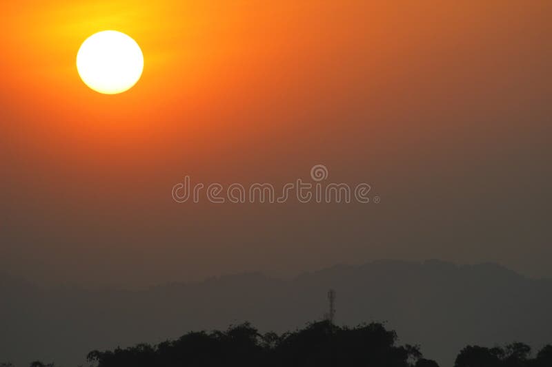 Beautiful Sunset from the Mountains of Indonesia Stock Photo - Image of ...