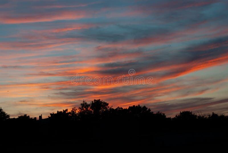 Beautiful Sunset, Multi-colored Clouds in the Sky Stock Photo - Image ...