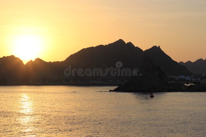 Beautiful Sunset - Muscat, Oman. Stock Image - Image of romantic ...