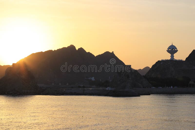 Beautiful Sunset - Muscat, Oman. Stock Image - Image of peaceful ...