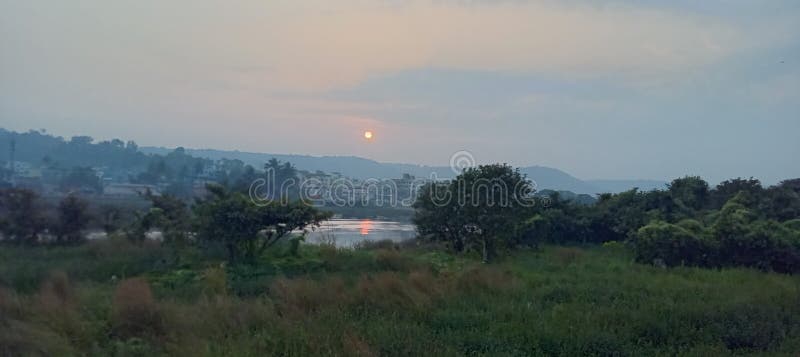 Beautiful Sunset Near the River in India Stock Image - Image of sunset ...
