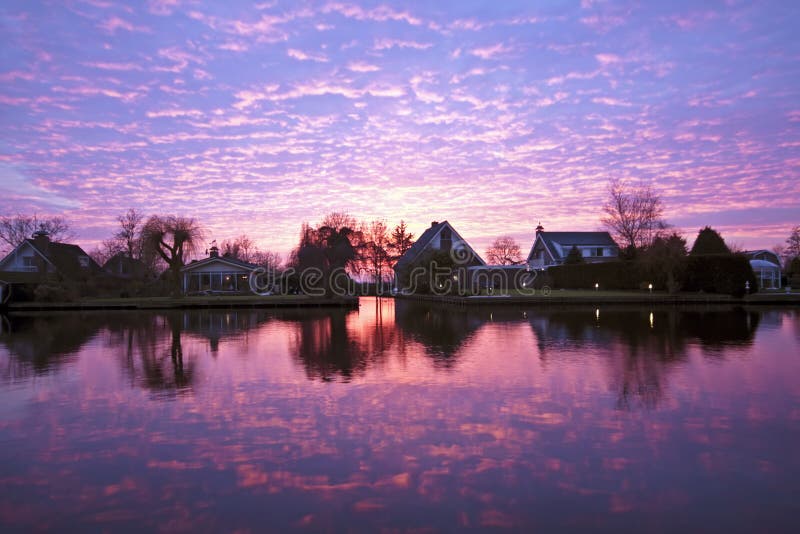 Beautiful Sunset in the Netherlands Stock Photo - Image of setting ...