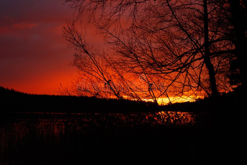 Sunset in a November Day, at Hamptons Beach New York Stock Image ...
