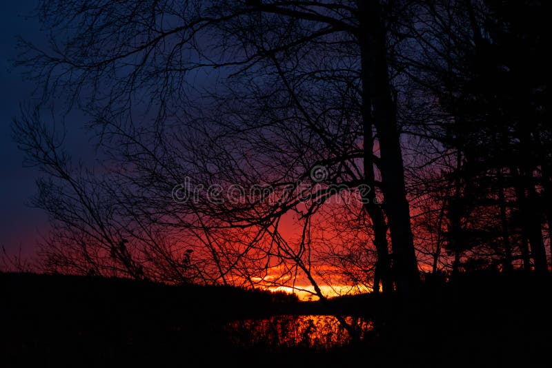 Sunset in a November Day, at Hamptons Beach New York Stock Image ...
