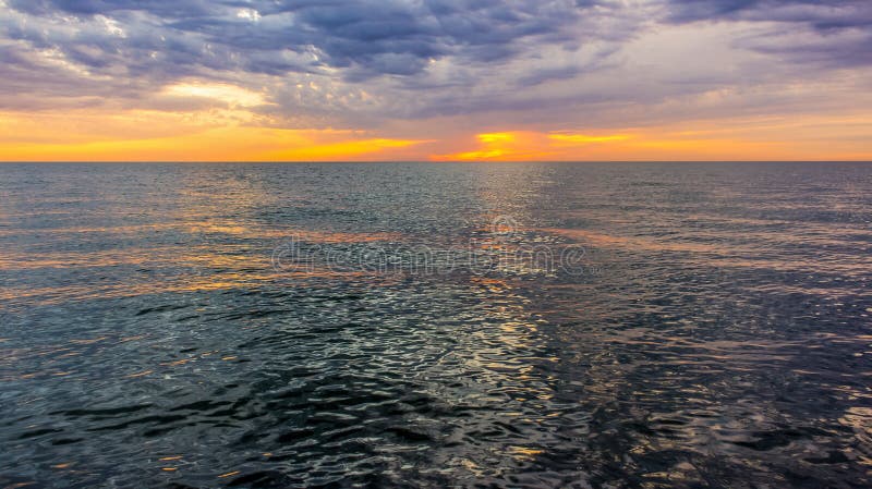Beautiful Sunset Over a Calm Dark Sea Stock Image - Image of sunset ...
