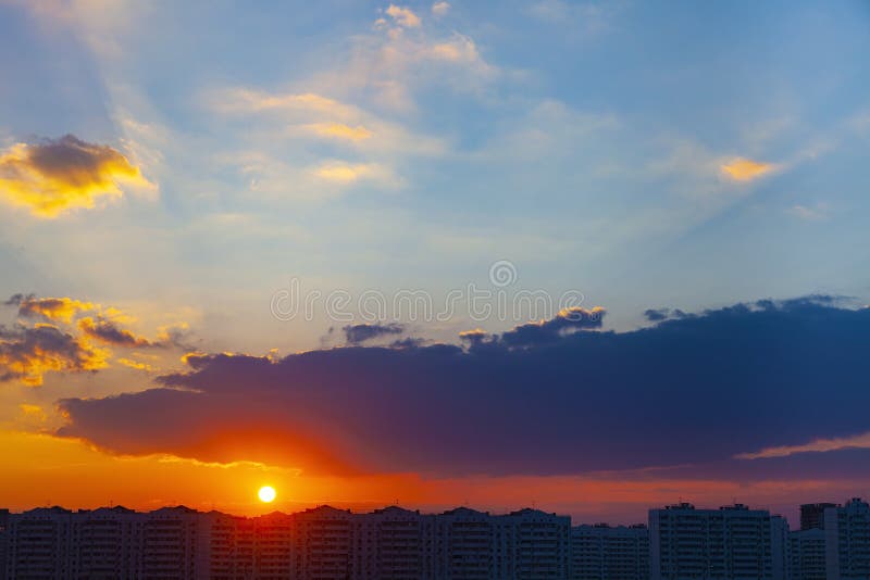 Beautiful Sunset Over the City Stock Image - Image of orange, summer ...
