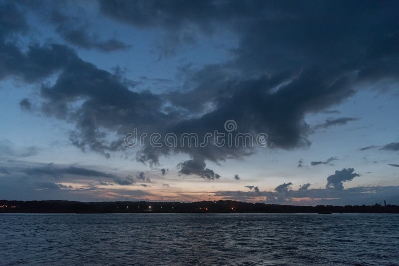 Beautiful Sunset Over The Connecticut River Delta Stock Image - Image ...