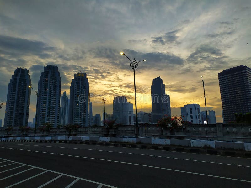 Beautiful Sunset Over Jakarta City on January 02 Stock Photo - Image of ...