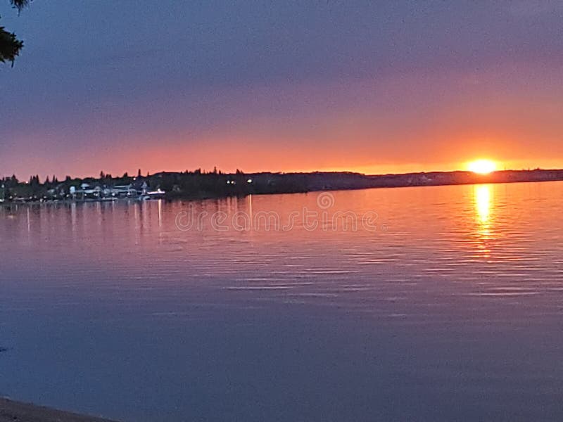 Beautiful Sunset Over the Lake Stock Image - Image of sunset, water ...