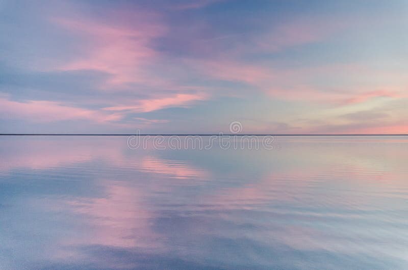Beautiful Sunset Over Lake, Simple Wallpaper Background Stock Image ...