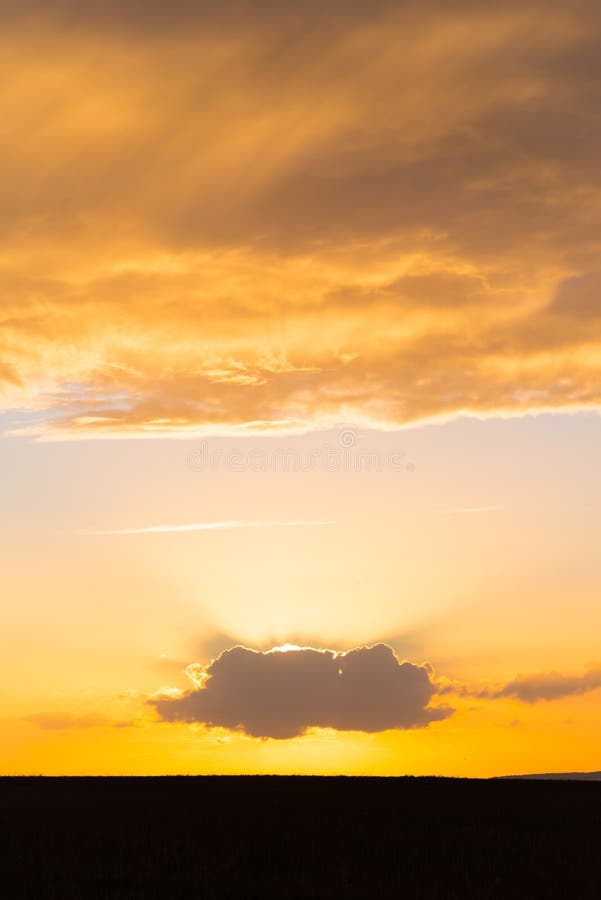 Beautiful sunset over land stock photo. Image of summer - 93153190