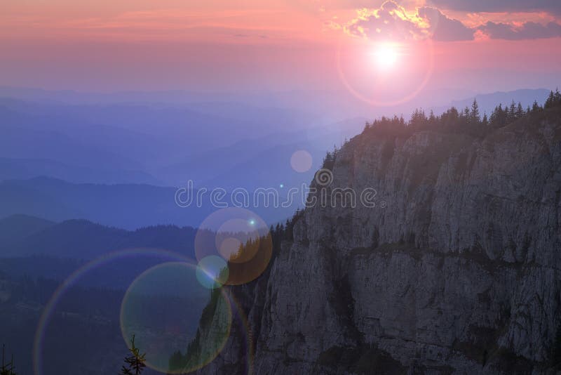 Beautiful Sunset Over the Mountain Stock Image - Image of nature ...