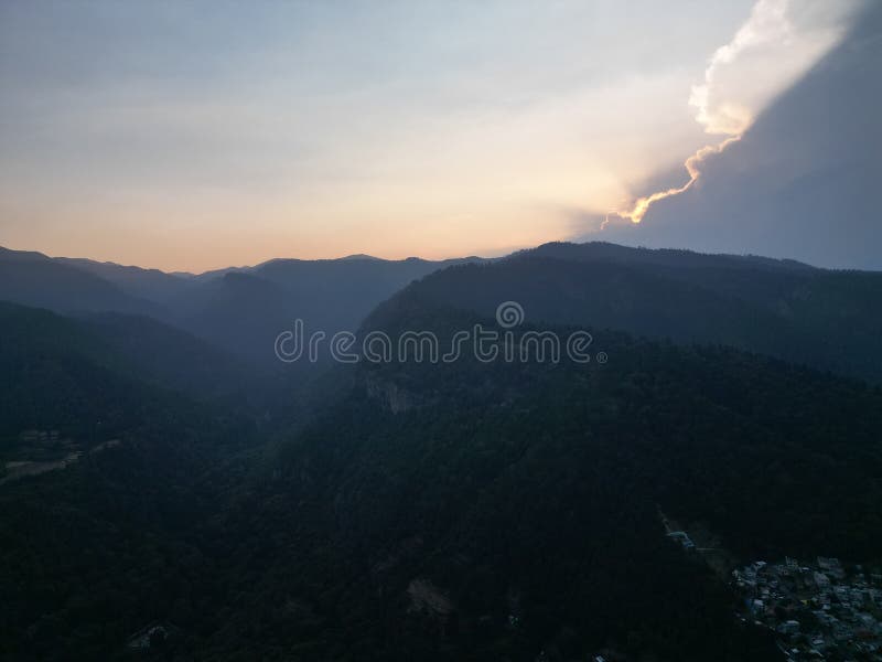 Beautiful Sunset Over the Mountain Range Stock Image - Image of ...