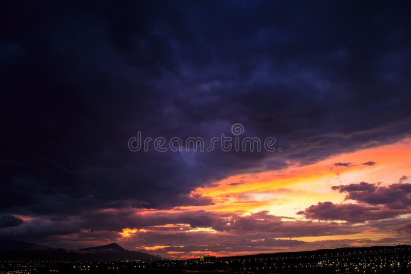 Beautiful Sunset Over Mountains. Beautiful Colors Stock Photo - Image ...