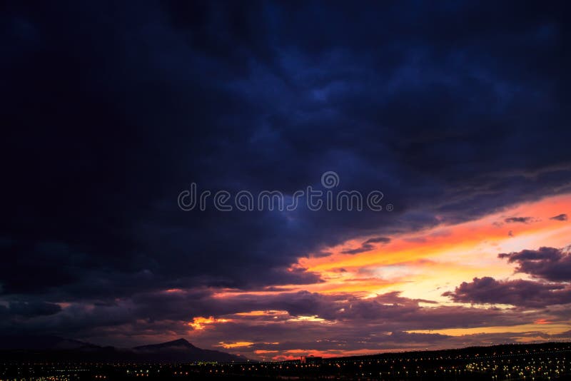 Beautiful Sunset Over Mountains. Beautiful Colors Stock Image - Image ...