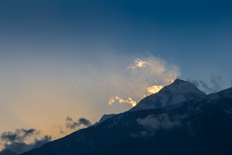 Beautiful Sunset Over Mountains Stock Image - Image of color, alps ...