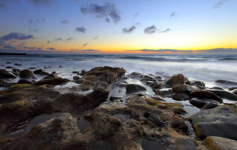 Beautiful Sunset Over Ocean Stock Photo - Image of beach, evening: 16741846
