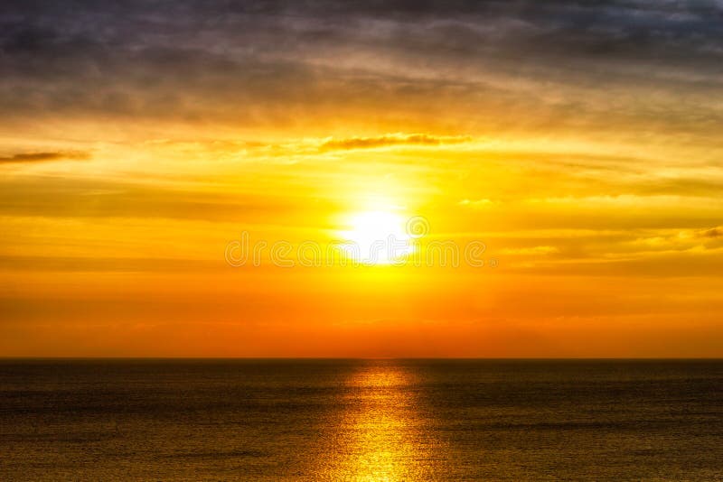Beautiful Sunset Over the Ocean Stock Photo - Image of outdoor, clear ...
