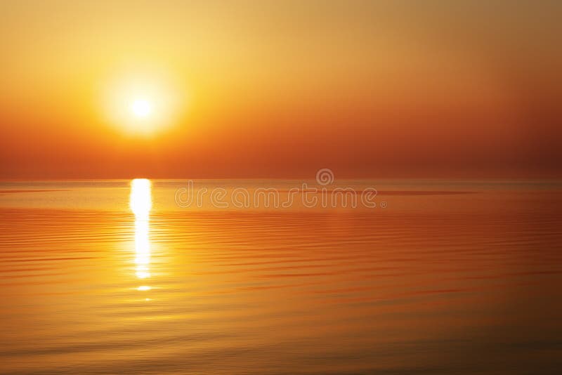 Beautiful Sunset Over the Ocean. Stock Photo - Image of dusk, lake ...