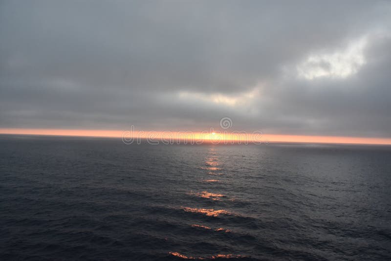 Beautiful Sunset Over the Pacific Ocean Stock Image - Image of beach ...