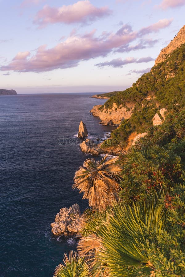 Sunset in Penya Fort Majorca Spain Stock Photo - Image of balearic ...
