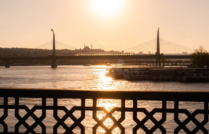 Beautiful Sunset Over a Port Stock Photo - Image of ocean, reflection ...
