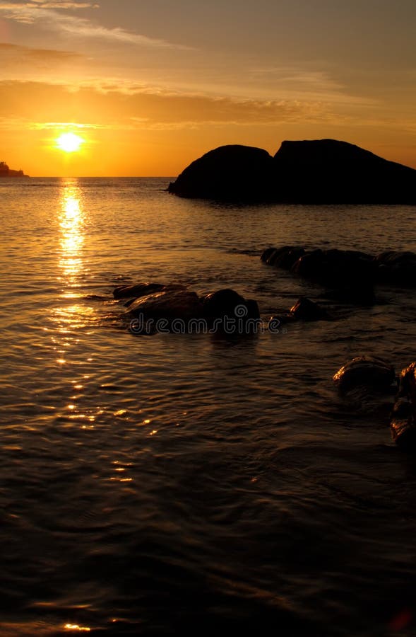 Beautiful Sunset Over the Sea Stock Photo - Image of reflect, seaside ...