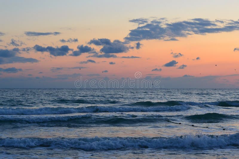 Beautiful Sunset Over the Sea. Stock Photo - Image of landscape, black ...
