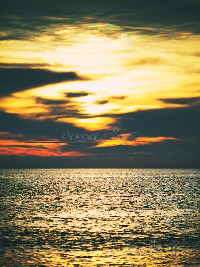 Beautiful Sunset Over Sea stock image. Image of dramatic - 52667333