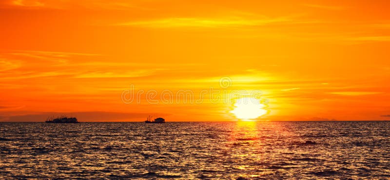 Beautiful Sunset Over Sea stock image. Image of landscape - 54801645