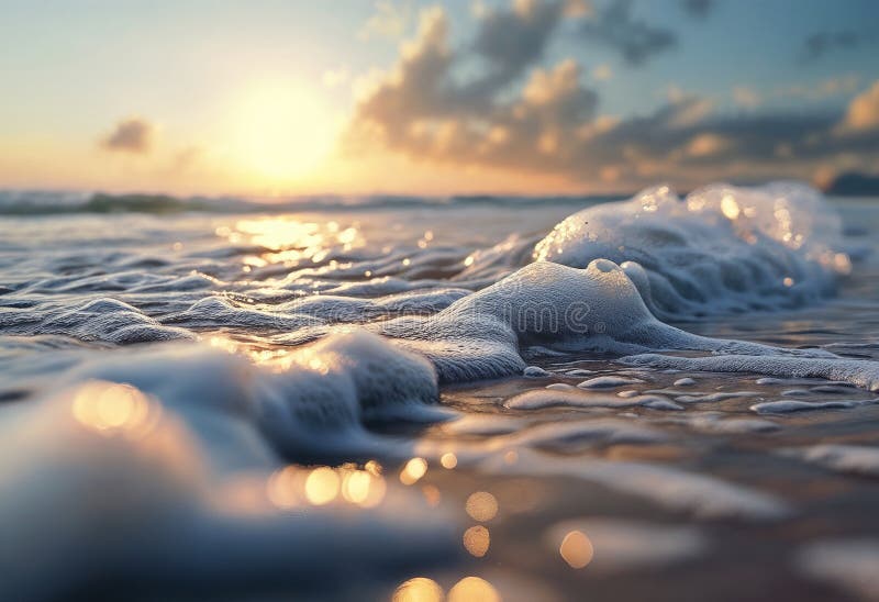 Beautiful Sunset Over the Sea. Soft Focus Stock Illustration - Illustration of blue, pink: 332680536