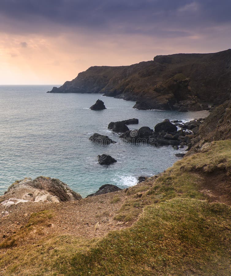 Beautiful Secluded Cove on Bright Sunny Day Stock Photo - Image of ...