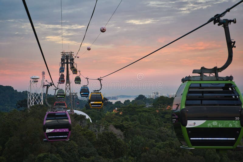 Beautiful Sunset Over the Ski Lift Up a Mountain Editorial Image ...