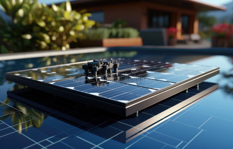 Beautiful Sunset Over Solar on the Roof with Sunset on the Background ...