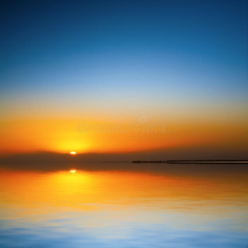 Beautiful Sunset Over Water Stock Image - Image of seascape, zealand ...