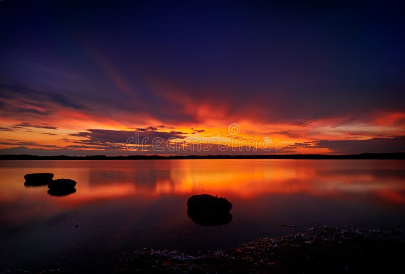 Beautiful Sunset Over Water Stock Photo - Image of ocean, rest: 106140740