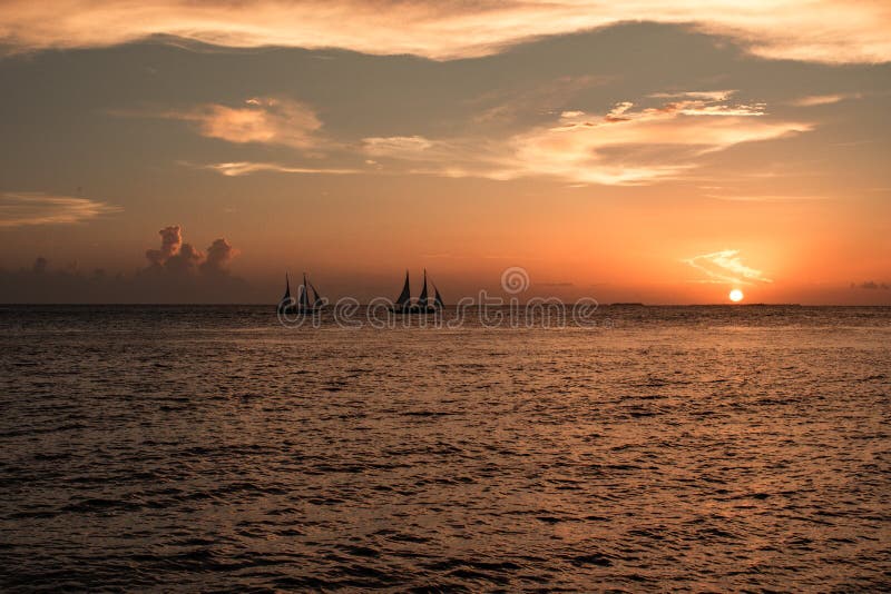 Sunset in Key West stock image. Image of beach, natural - 133314697