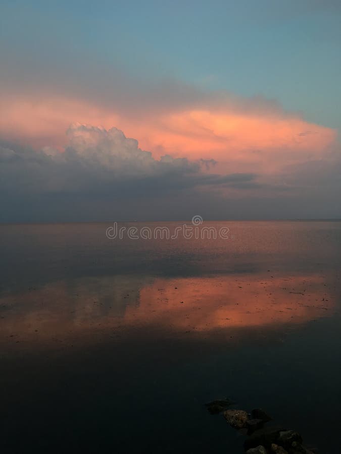 Beautiful Sunset Over Water Stock Image - Image of beautiful, bright ...