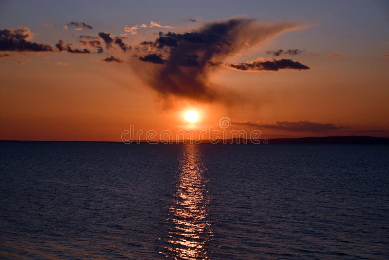 Sunset And Path Through A Meadow Stock Photo - Image of mysterious ...